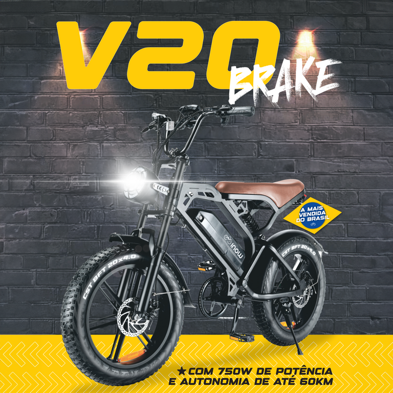 Bicicleta Elétrica Inow V20 Brake 750w com Suspensão Dupla